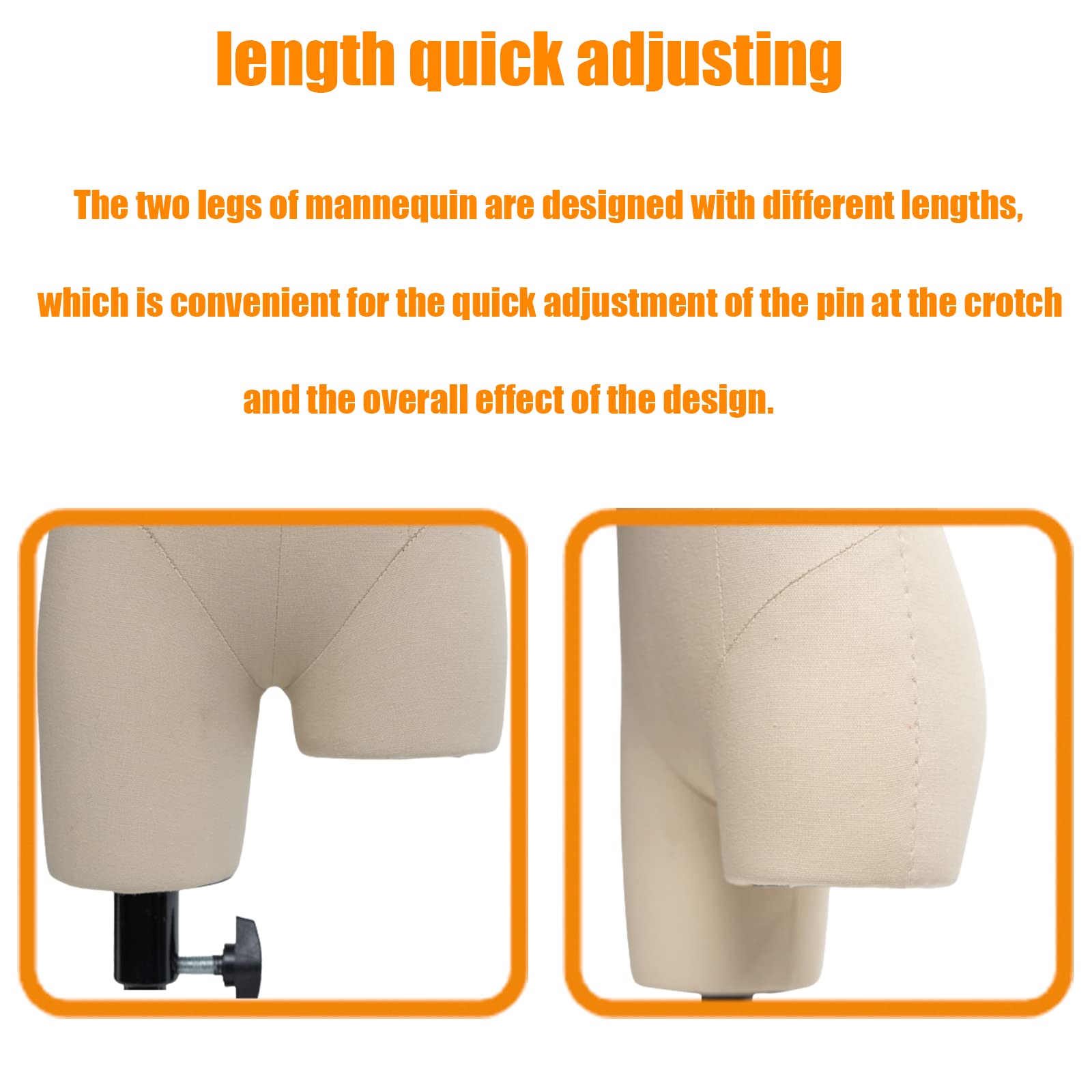 lavandeform Half Scale Dress Form with Soft Arms (Not Adult Full Size) Tailor Female Mannequin for Sewing Clothes,Not Fully Pinable Dressmaker Dummy,1/2 Trouser Pattern Making Model(Black)