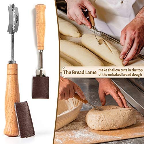 11 Inch Oval Bread Banneton Proofing Basket with Liner Cloth– Set of 2 + Premium Bread Lame and Slashing Scraper, the ideal Baking Bowl for Sourdough and Yeast Bread Dough by Criss Elite