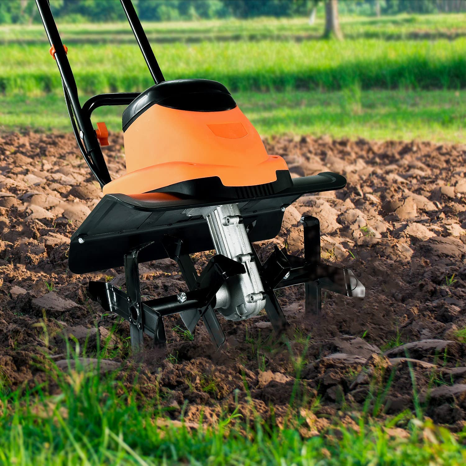 Kapoo Electric Tiller Cultivator 14 Inch 8.5 Amp, Black Orange, N1C-5JY-1000