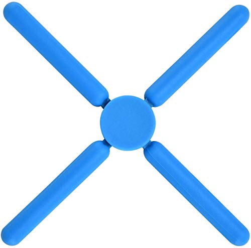 KSENDALO 5 Pack Thick Silicone Trivets for Hot Dishes Eco-Friendly Foldable Trivets for Hot Pots and Pans Folding Trivet Save Much Space for Kitchen Home, Multi-Color