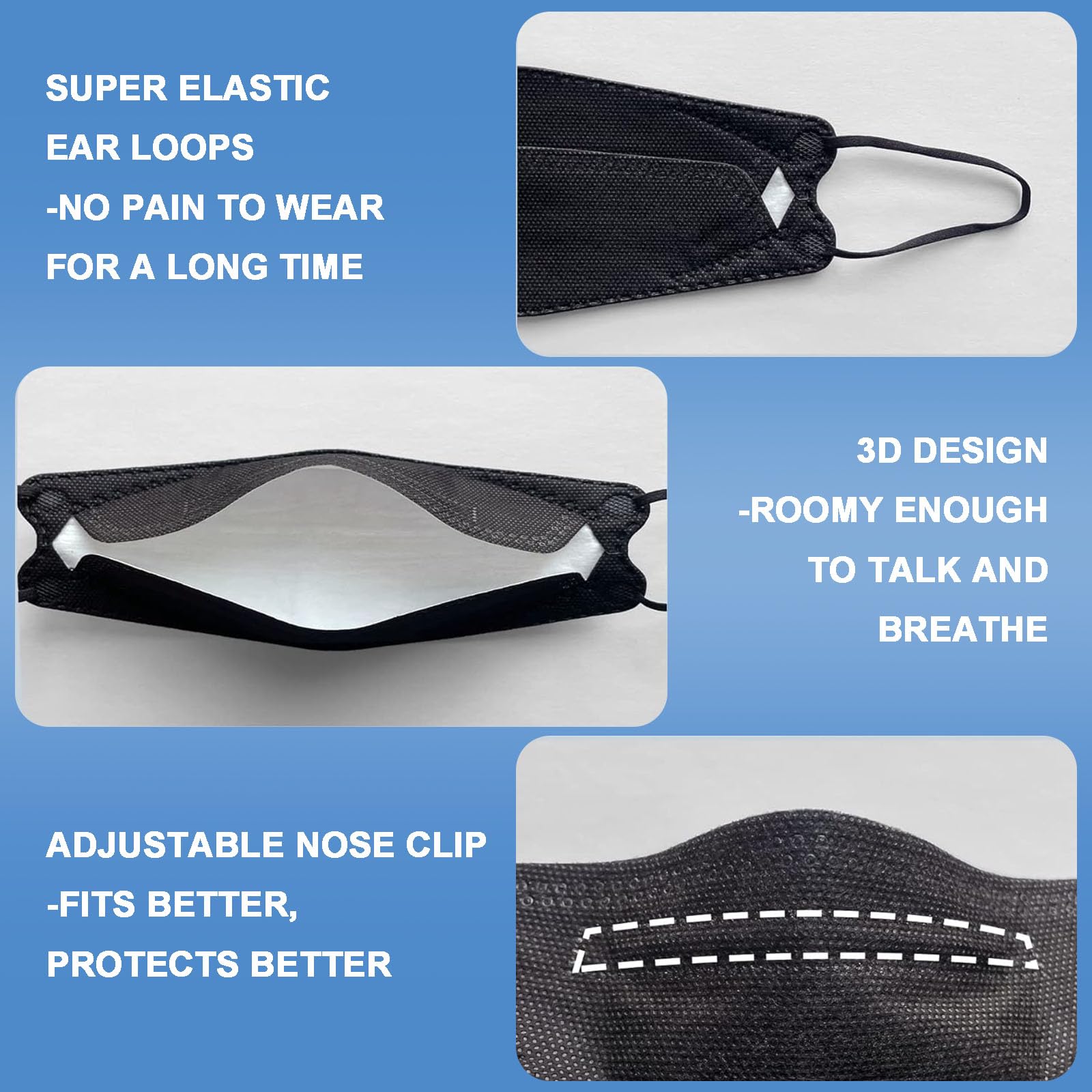 VERNASSA KN95 Face Mask 50 PCS, Breathable Comfortable Masks, Against PM2.5 Disposable Masks