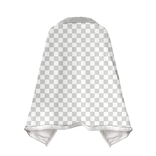Wearable Blanket Adult with Buttons Plaid Throw Blanket Super Soft Plush Fleece Office Blanket for Women Work Lap Blanket (grey, 150 * 120cm)
