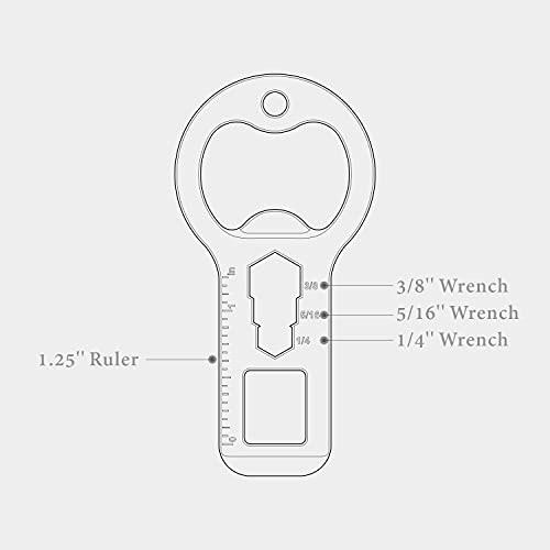 KITCHENDAO 4 in 1 Keychain Beer Bottle Opener, Portable Durable Stainless Steel Beer Opener, Gift for Men Father Husband Boyfriend, Silver 1 Pack