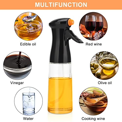 210ml Glass Olive Oil Sprayer for Cooking - Oil Dispenser Bottle Spray Mister - Refillable Food Grade Oil Vinegar Spritzer Sprayer Bottles for Kitchen, Air Fryer, Salad, Baking, Grilling, Frying