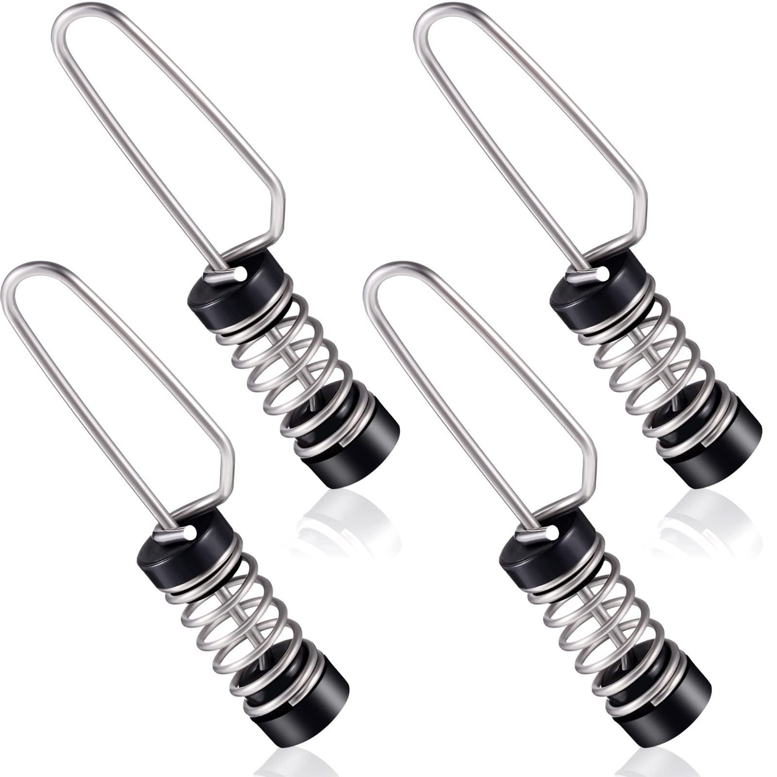 Moxweyeni Boat Flag Clips Stainless Steel Marine Flag Clips for Halyards Outrigger Lines Antennas Stern Lights Flagpole Rope Fishing(4 Pack)