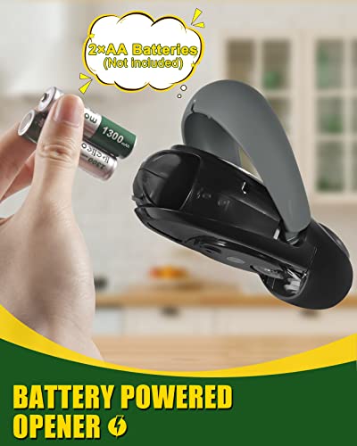 Smooth Edge Food-Safe Electric Can Opener, One-Touch Kitchen Can Opener Opens Almost Most Can Sizes, Good for Senior with Arthritis, Best Gift for Women, Battery Operated and Automatic Can Opener