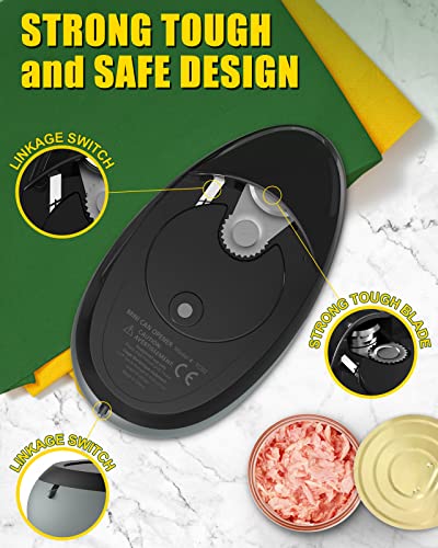 Smooth Edge Food-Safe Electric Can Opener, One-Touch Kitchen Can Opener Opens Almost Most Can Sizes, Good for Senior with Arthritis, Best Gift for Women, Battery Operated and Automatic Can Opener