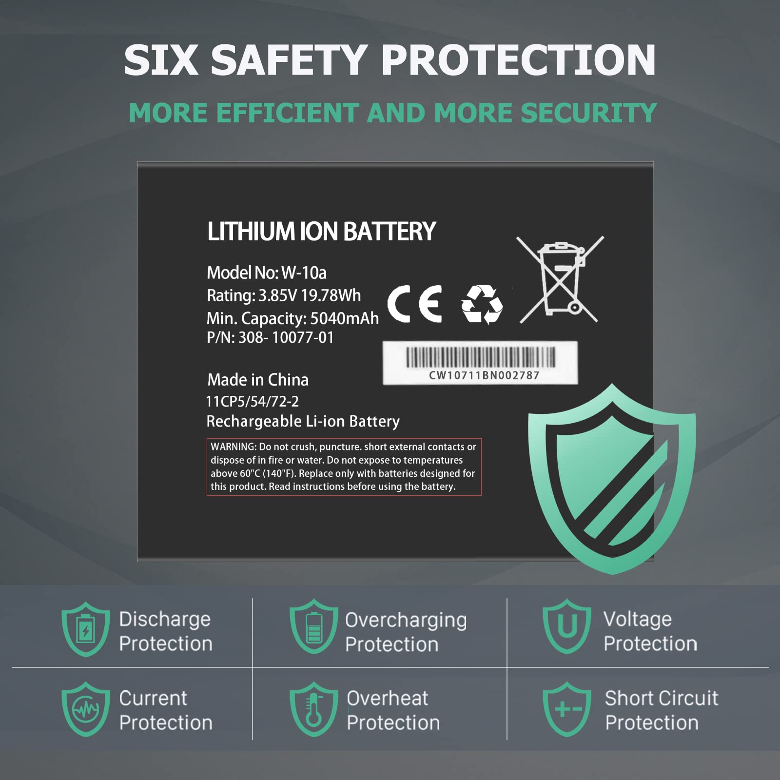 W-10A Battery,[5040mAh] New Upgrade Ultra-high Capacity 0 Cycle Battery Replacement for Netgear MR1100 AT&T Nighthawk M1 LTE Mobile Hotspot Router Netgear 308-10019-01 W-10 W-10