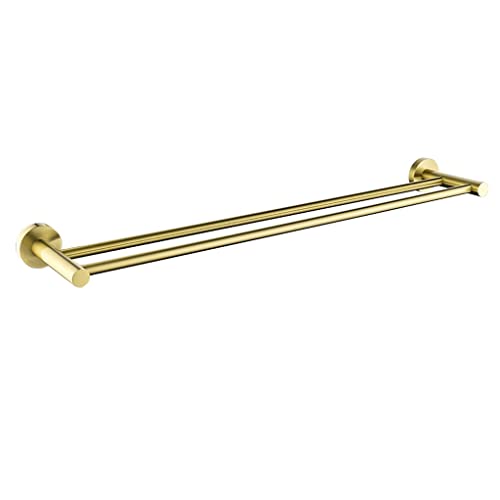 FCMLD Brushed Towel Racks Double Bar Stainless Steel Bathroom Accessories Wall Mounted