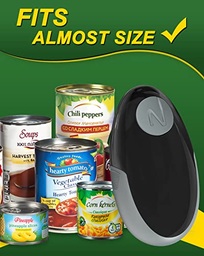 Smooth Edge Food-Safe Electric Can Opener, One-Touch Kitchen Can Opener Opens Almost Most Can Sizes, Good for Senior with Arthritis, Best Gift for Women, Battery Operated and Automatic Can Opener