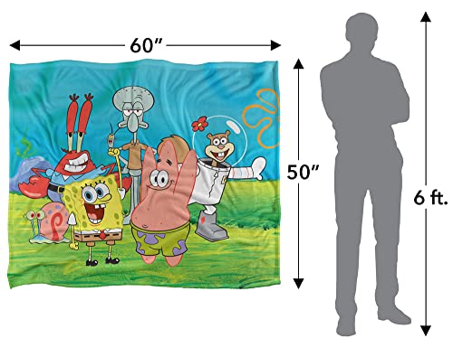 Spongebob Blanket, 50"x60" Spongebob Group Scene Silky Touch Super Soft Throw Blanket