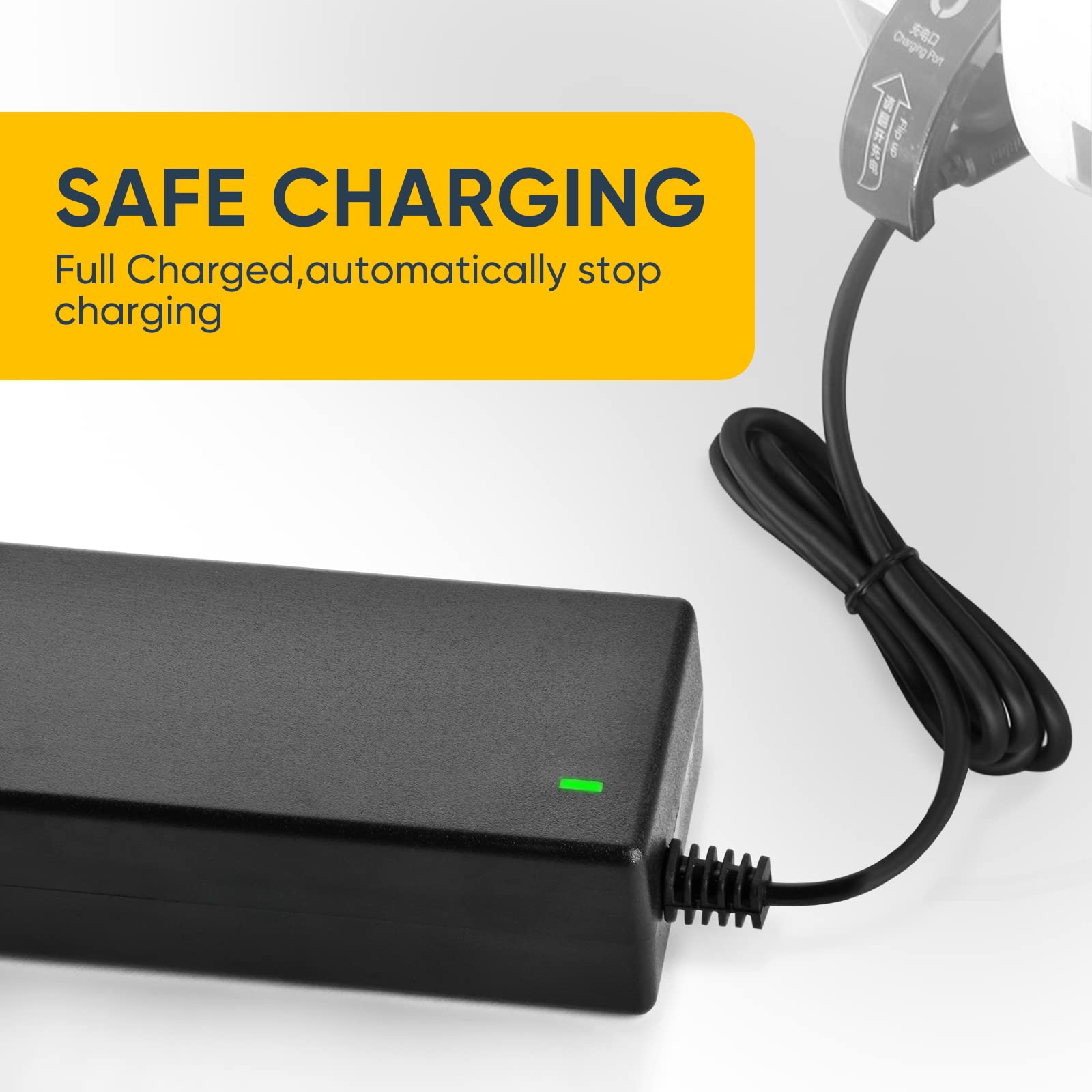42V 2A Battery Charger 3 Prong Inline Connector Universal Power Supply Adapter for 36V Lithium Battery, 36V Pocket Mod, 36Volts Sports Mod Power Supply Adapter