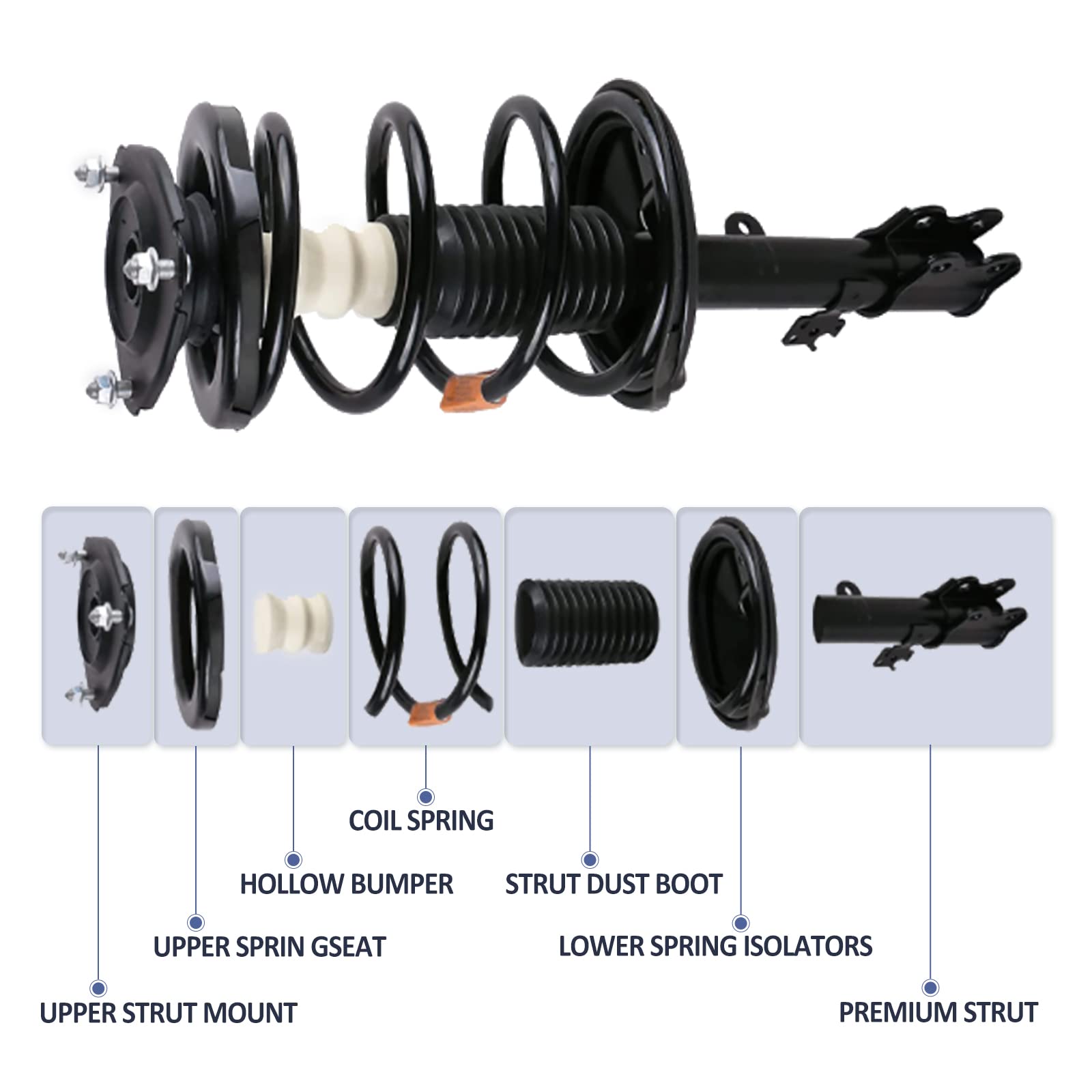 EXPEDE - Front Shock Absorber Kit fit for 4WD 1997-2003 Ford F-150 1997-2002 Ford Expedition