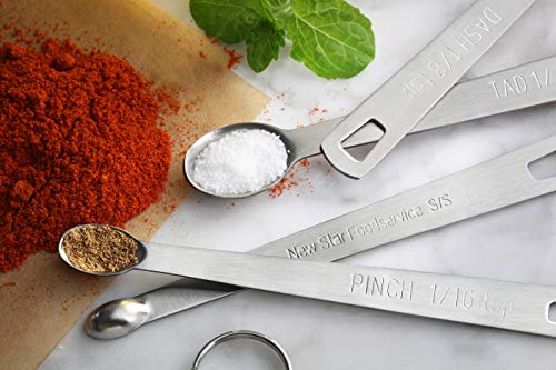 New Star Foodservice 42924 Stainless Steel Measuring Spoons Set, Mini