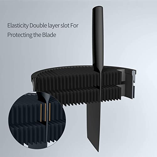 Universal Knife Block Holder, Knife Holder Without Knives,Detachable for Easy Cleaning, Round Knife Holder For Safe, Space Saver Knife Storage,Unique Design Slot to Protect Blades