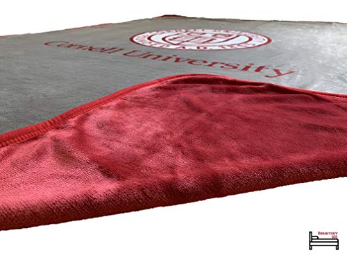 Dormitory 101 Cornell U Premium Plush Fleece Blanket - X Large 60"X80". Fits Queen or Twin XL Beds. Winter Holiday Graduation Gifts