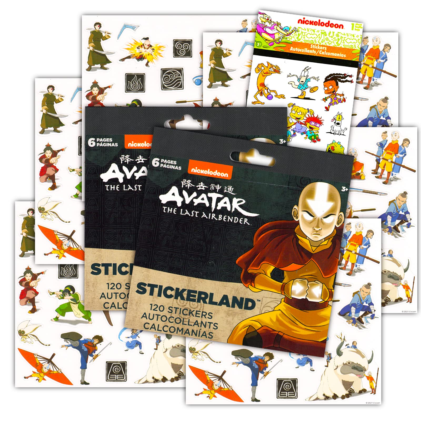Nick Shop Avatar The Last Airbender Stickers Set - Bundle with 12 Sheets Avatar Stickers Featuring Appa, Aang, & The Gang Plus Retro Nick Stickers (Avatar Party Favors)