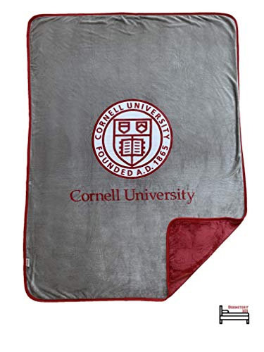 Dormitory 101 Cornell U Premium Plush Fleece Blanket - X Large 60"X80". Fits Queen or Twin XL Beds. Winter Holiday Graduation Gifts