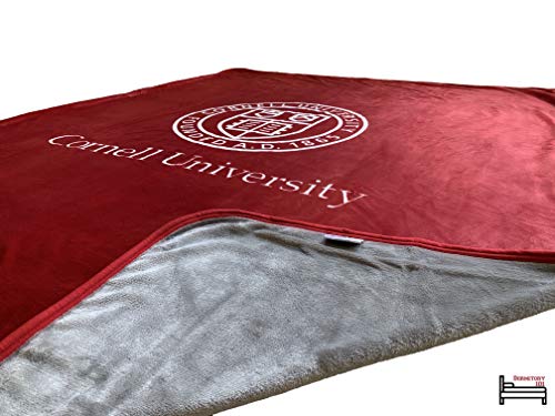 Dormitory 101 Cornell U Premium Plush Fleece Blanket - X Large 60"X80". Fits Queen or Twin XL Beds. Winter Holiday Graduation Gifts