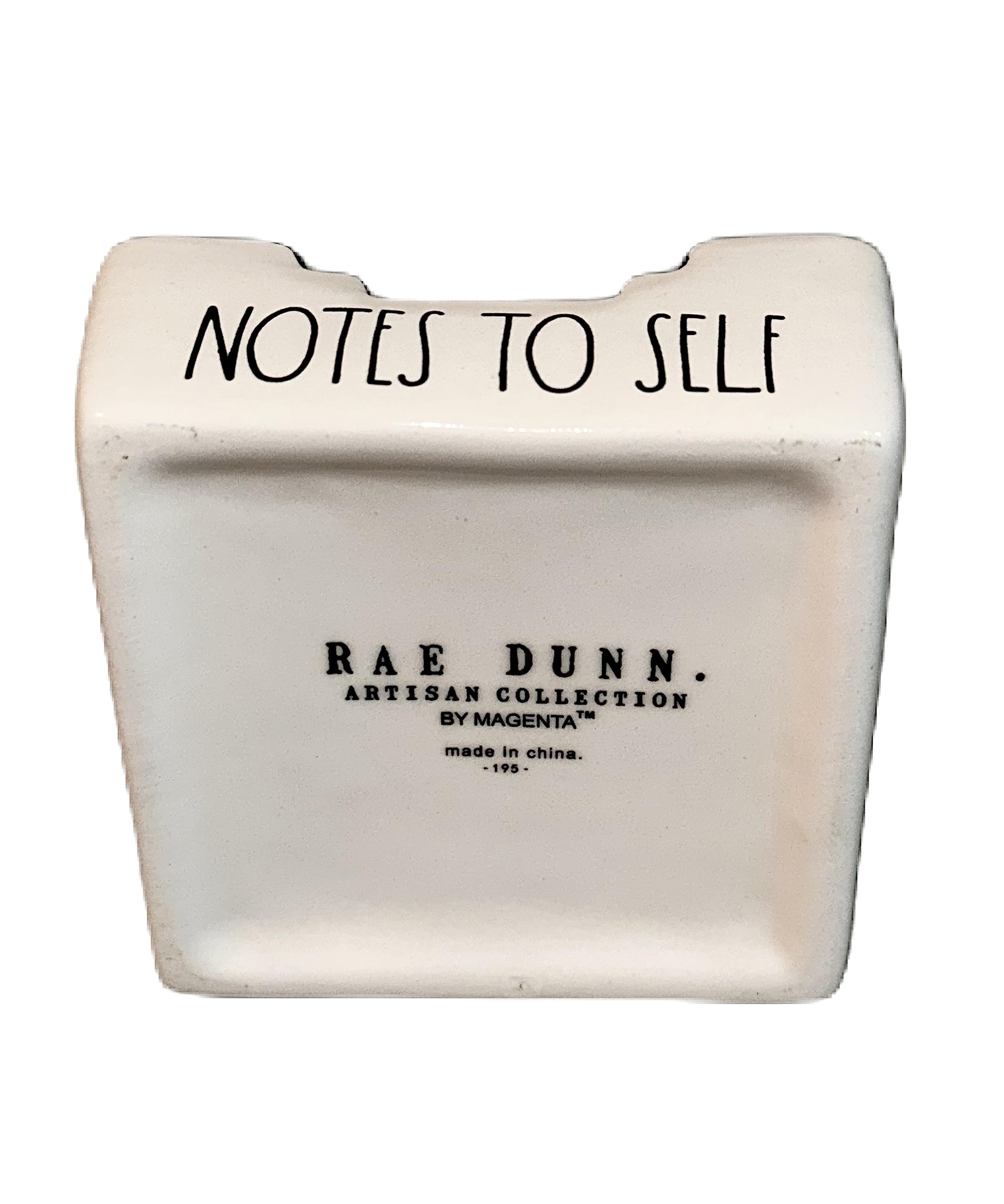 Rae Dunn NOTE TO SELF Post it Holder - Black inside - Ceramic - Office desk organizer