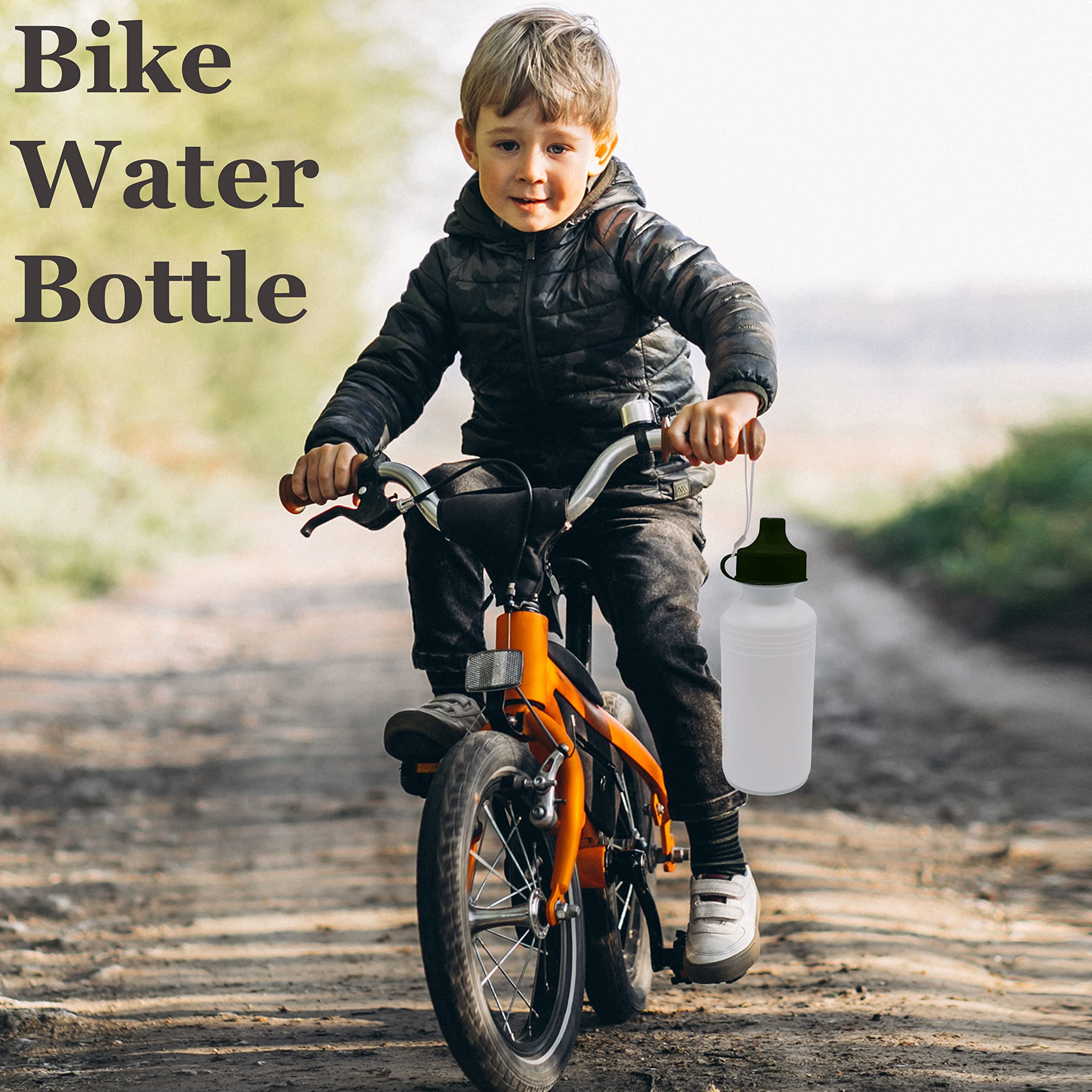 4E's Novelty Sports Water Bottles Bulk (12 Pack) 18 oz Squeeze Reusable Plastic White Water Bottle, BPA Free, School Kids Water Bottles Party Favor Gift Giveaways