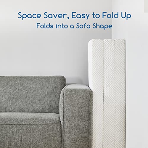 MyAnts Folding Mattress - 4 inch Portable Tri-fold Cooling-Gel Memory Foam Foldable Mattress Topper with Washable Soft Cover Non-Slip Bottom, Camping Mattress Floor Guest Bed, 75" x 39" Twin Size