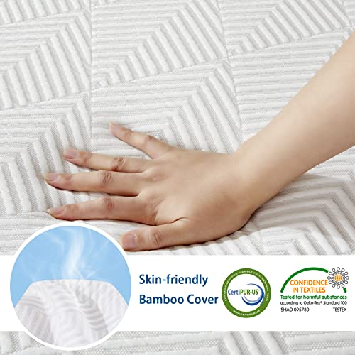 MyAnts Folding Mattress - 4 inch Portable Tri-fold Cooling-Gel Memory Foam Foldable Mattress Topper with Washable Soft Cover Non-Slip Bottom, Camping Mattress Floor Guest Bed, 75" x 39" Twin Size