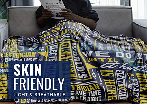 InnoBeta Electrician Gifts for Men, Throw Blanket for Dad, Husband, Father's Day, Christmas, Birthday - 50" X 65"