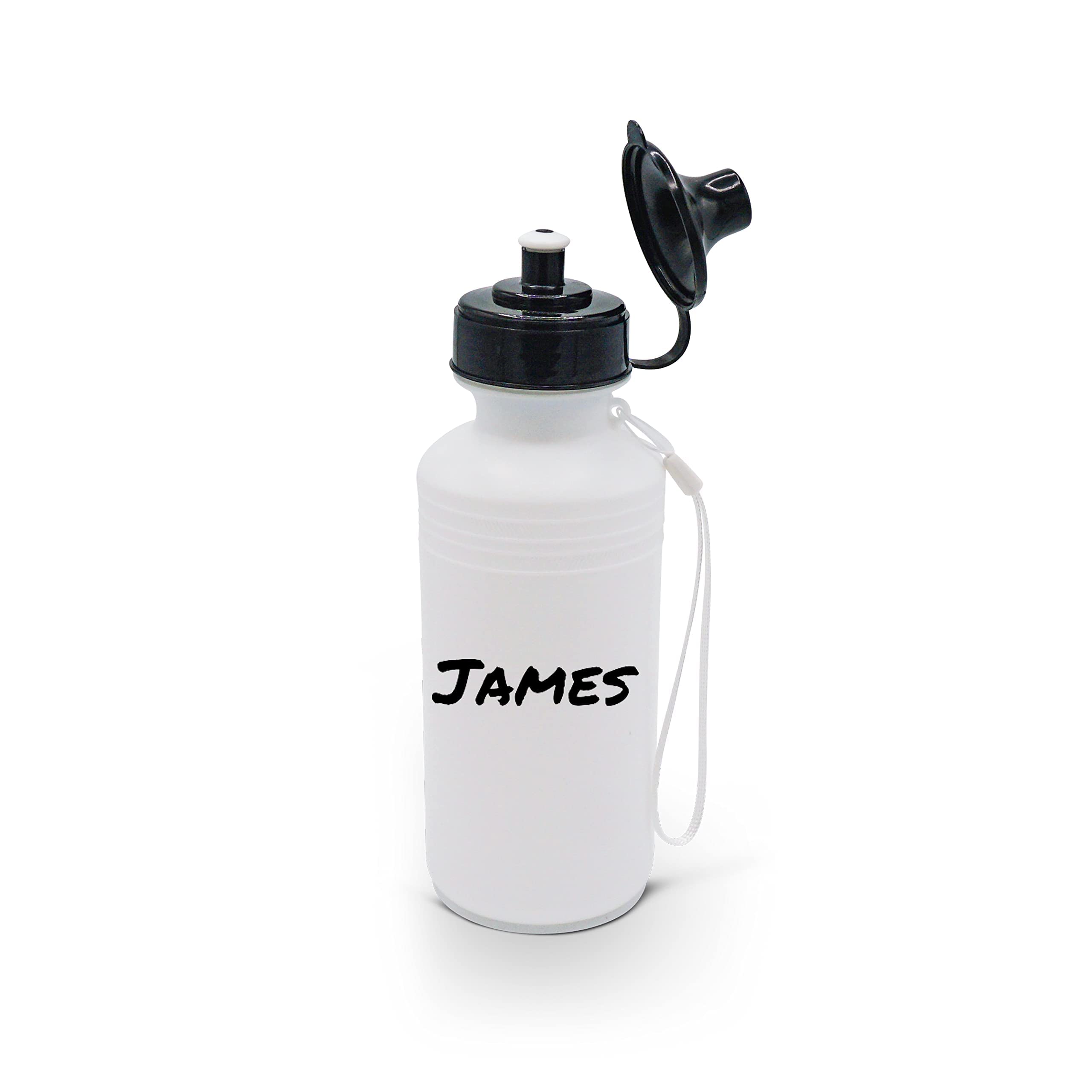 4E's Novelty Sports Water Bottles Bulk (12 Pack) 18 oz Squeeze Reusable Plastic White Water Bottle, BPA Free, School Kids Water Bottles Party Favor Gift Giveaways