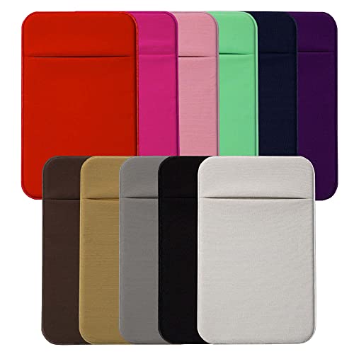 Elastic Phone Card Holder Pocket, Stick-On Wallet, Adhesive Credit Card Pouch, Phone Accessories, Compatible With iPhone, Samsung Galaxy β Light Green