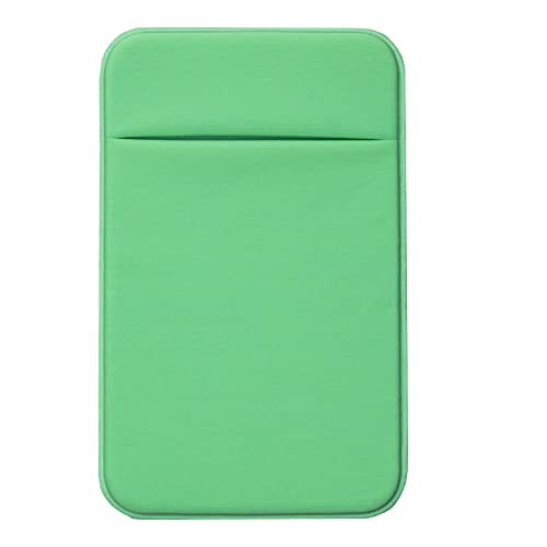 Elastic Phone Card Holder Pocket, Stick-On Wallet, Adhesive Credit Card Pouch, Phone Accessories, Compatible With iPhone, Samsung Galaxy – Light Green