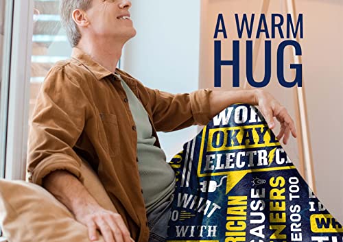 InnoBeta Electrician Gifts for Men, Throw Blanket for Dad, Husband, Father's Day, Christmas, Birthday - 50" X 65"