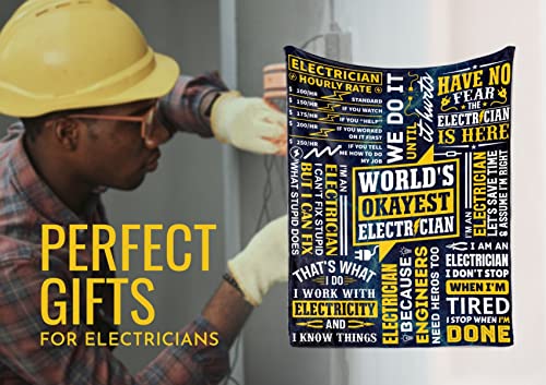 InnoBeta Electrician Gifts for Men, Throw Blanket for Dad, Husband, Father's Day, Christmas, Birthday - 50" X 65"
