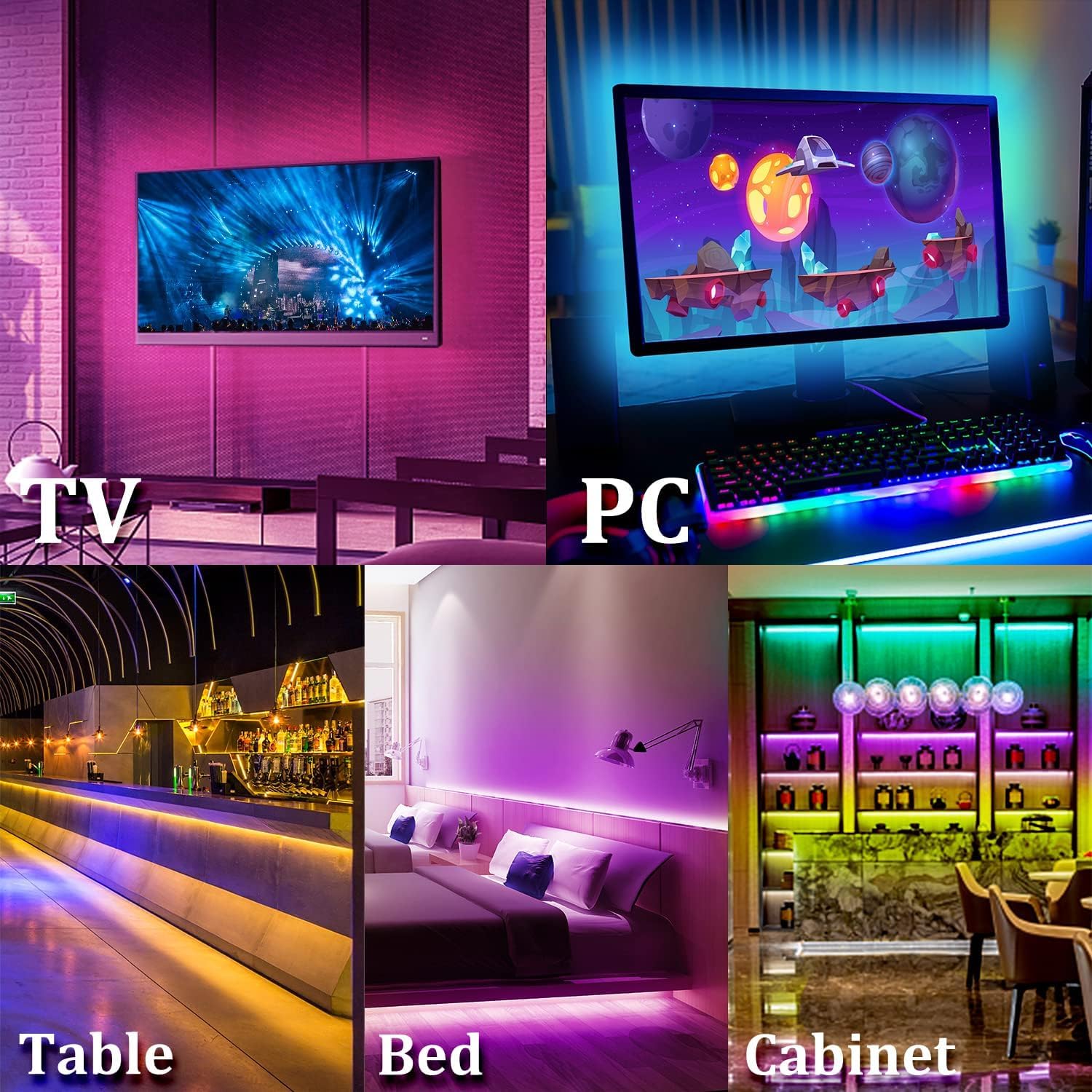 DAYBETTER LED Lights for TV 14.8ft,TV LED Backlight for 65-75Inch, RGB Behind TV LED Lights for Bluetooth,Music Sync APP and Remote Control, Strip Lighting for Christmas Gaming Room HDTV Mood