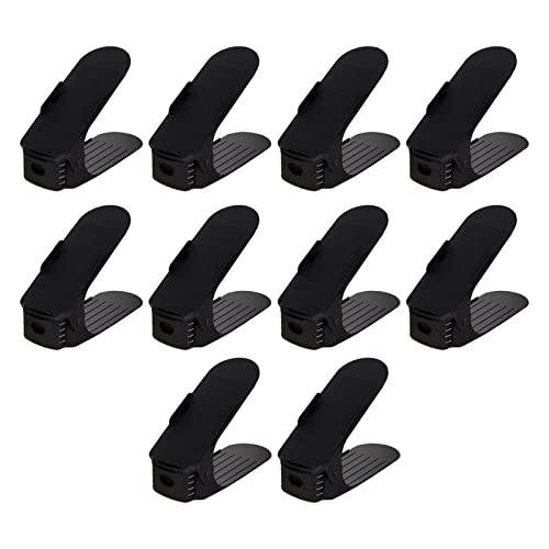 Chuye 10 Pcs Shoe Slots Adjustable Shoe Stacker Shoe Slots Organizer Stackable Shoe Organizer for Closet Adjustable Double Deck Shoe Rack Holder Shoe Slots Space Saver