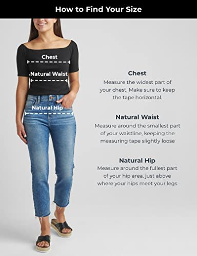 Silver Jeans Co. Women's Britt Low Rise Curvy Fit Slim Bootcut Jeans, Med Wash SDK394, 27W x 31L