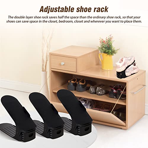 Chuye 10 Pcs Shoe Slots Adjustable Shoe Stacker Shoe Slots Organizer Stackable Shoe Organizer for Closet Adjustable Double Deck Shoe Rack Holder Shoe Slots Space Saver