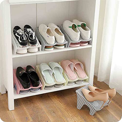 KNFUT Shoe Slots, Shoe Slots Plastic Space Saver Holder Shoes Box Organizer Storage Footwear Space Saving Cabinet Closet Shoe Rack (Color : Yellow)