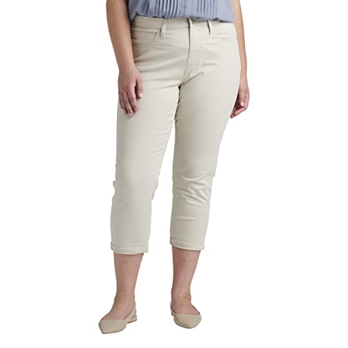 Jag Jeans womens Plus Size Cecilia Mid Rise Capri Pants, Stone, 14 Plus