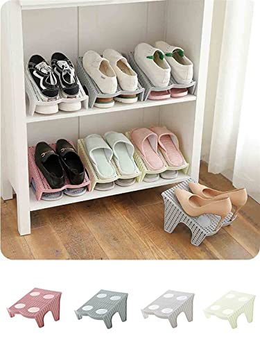 KNFUT Shoe Slots, Shoe Slots Plastic Space Saver Holder Shoes Box Organizer Storage Footwear Space Saving Cabinet Closet Shoe Rack (Color : Yellow)
