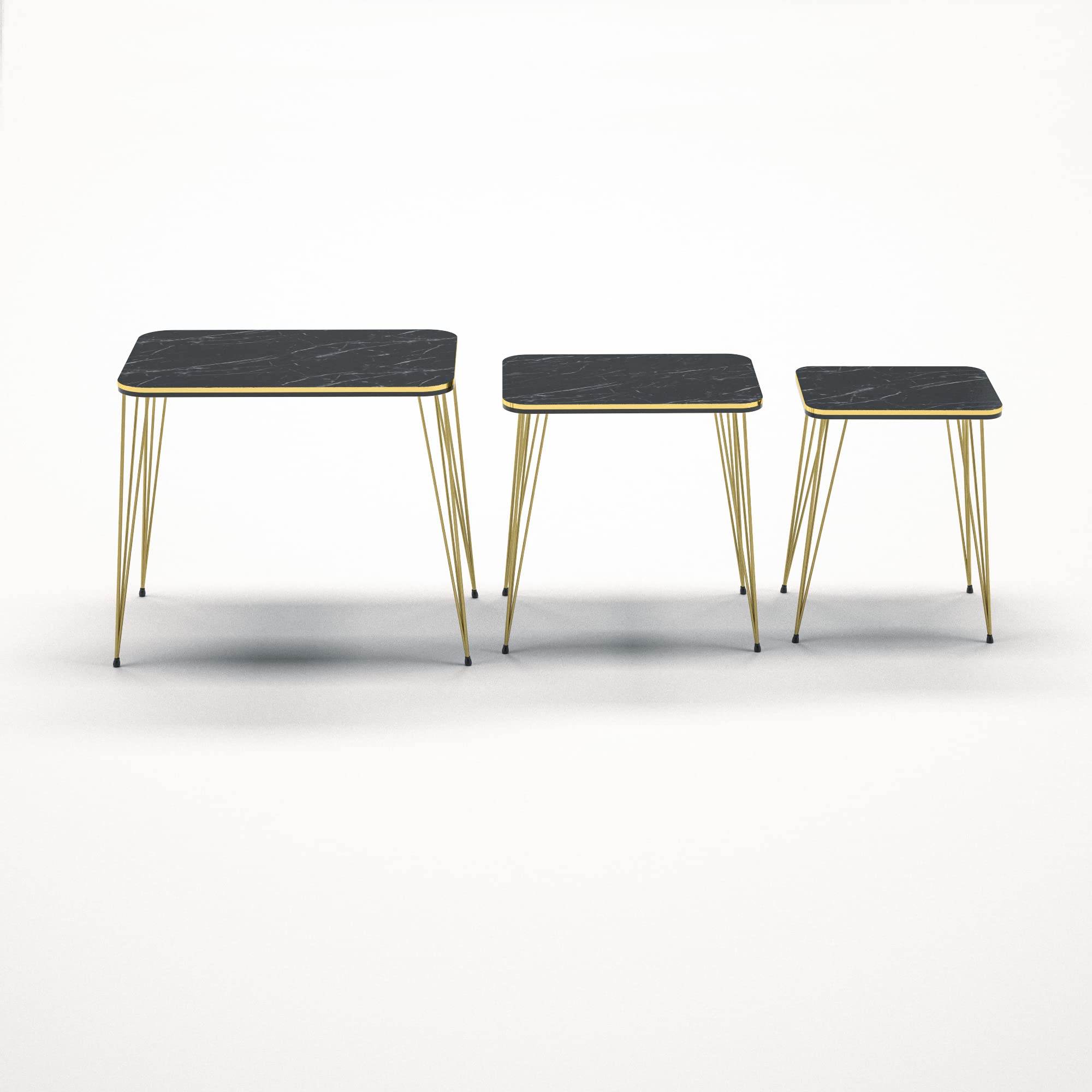 Rectangular Nesting Set of 3, Nesting Table, Modern Woodgrain Look Base for Living Room Coffee Tables or Nightstands - Coffee Table - Side End Table - Small Side Table