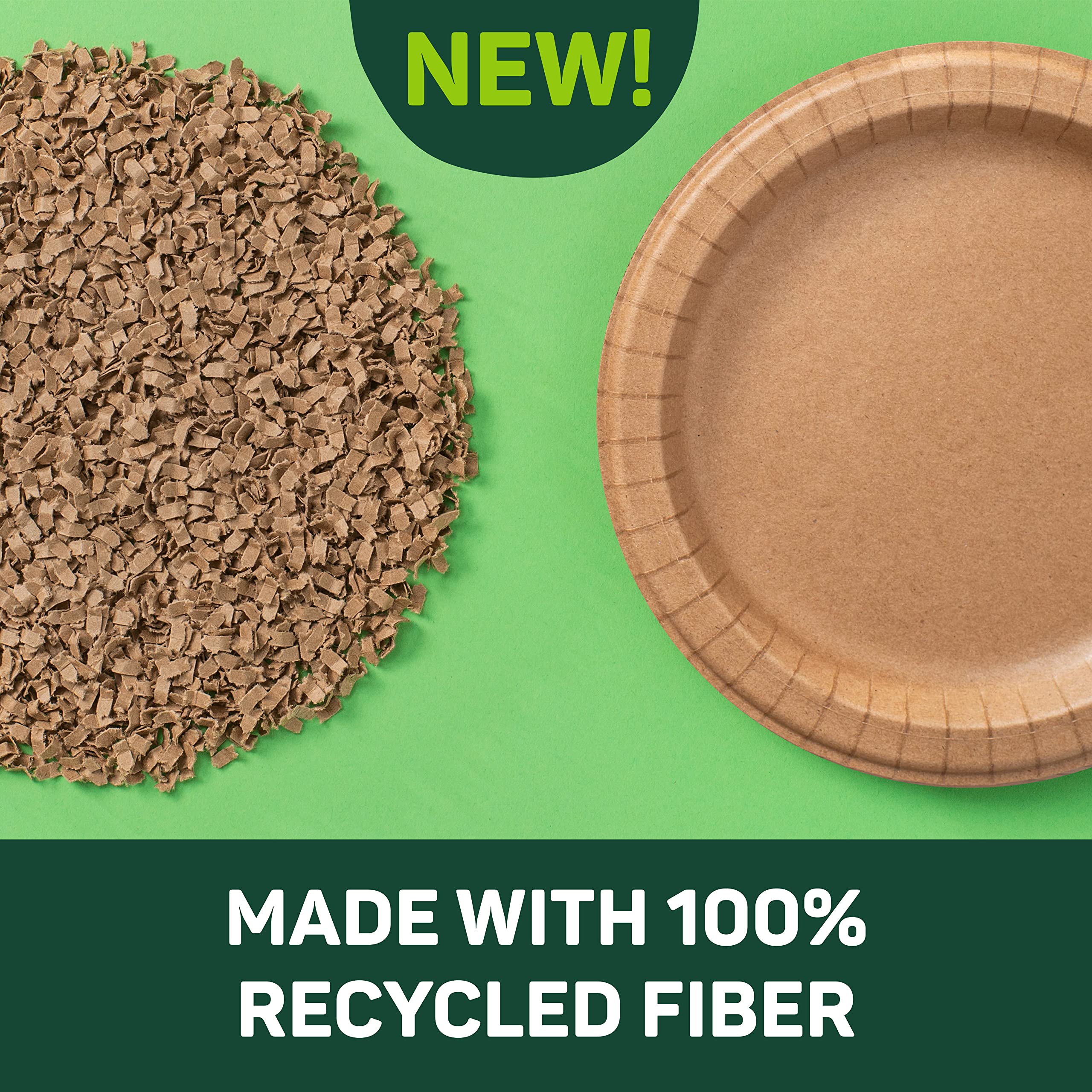 Dixie EcoSmart 100% Recycled Fiber Paper Plates, 8.5in, 50 Count, Medium Disposable Plate Great for Light Breakfast, Lunch, and Dinner Size