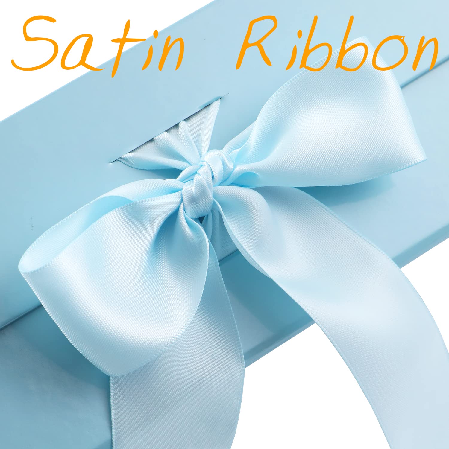GREEN BEAN Large Gift Box with Lid for Present 13x9.7x3.4 Inches, Baby Blue Magnetic Gift Box with Ribbon, Bridesmaid Proposal Box, Luxury Gift Box(Glossy Baby Blue)