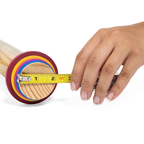 GreenOlive Rolling Pin Guide Ring Spacer Bands (8 Piece Set) Multicolored Flexible Silicone Slip On Baking Accessories Fit 1 3/4” to 2” Wide Dough Rollers