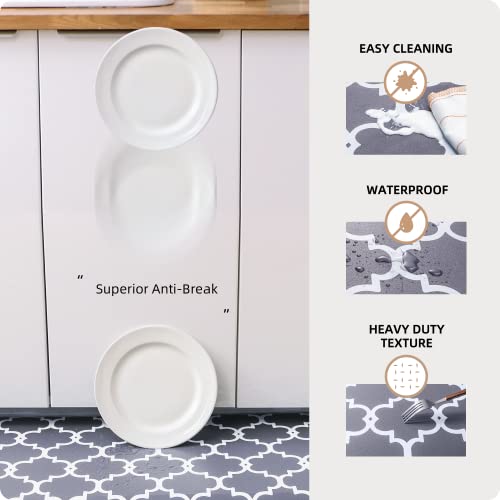 KOKHUB Kitchen Mat,1/2 Inch Thick Cushioned Anti Fatigue Waterproof Kitchen Rug, Comfort Standing Desk Mat, Kitchen Floor Mat Non-Skid & Washable for Home, Office, Sink,17.3"x28"- Grey