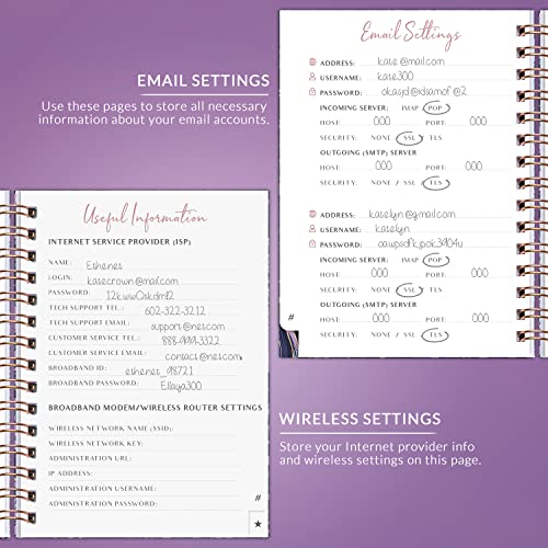PLANBERRY Password Book – Internet Address Organizer with Alphabetical Tabs – Alphabetized Website & Computer Password Keeper – 4.4x5.5″, Softcover, Pocket Size Wild Purple)