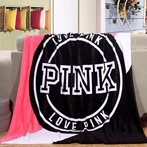 ADXJ Kint Throw Blankets Pink Vs Secret Blanket Manta Coral Flannel Blanket Sofa/Couch Bed/Plane Travel Plaids Victoria Tv Blanket,130X150 Pink