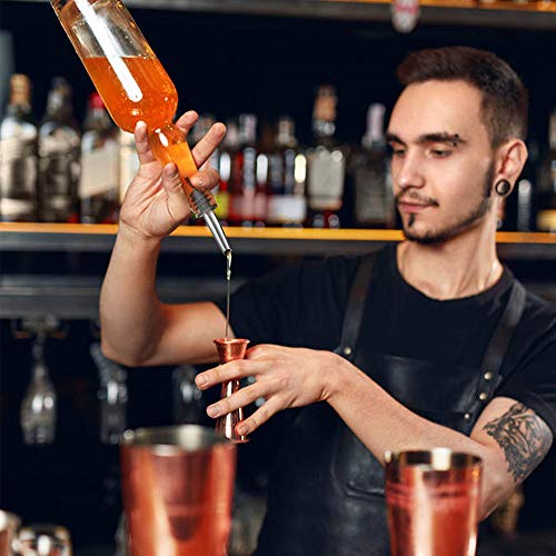 6PCS Stainless Steel Pourers, BALTRE Speed pourer, Liquor Bottle Pourers and Vinegar Tapered Stopper Spout, Liquor Pourers with Rubber Dust Caps