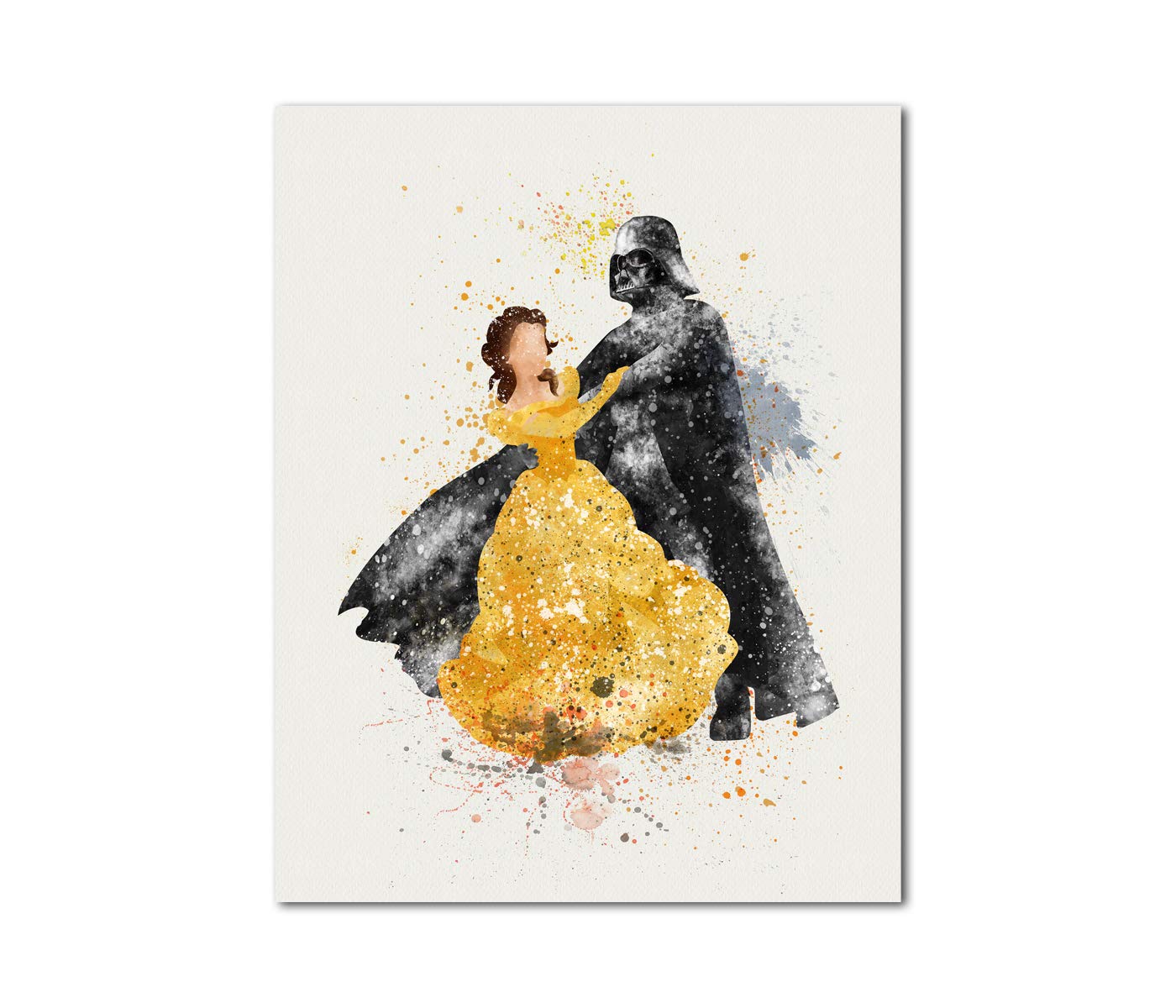 Star Wars Darth Vader and Belle Dancing Beauty and the Beast 11 x 14 inches Print