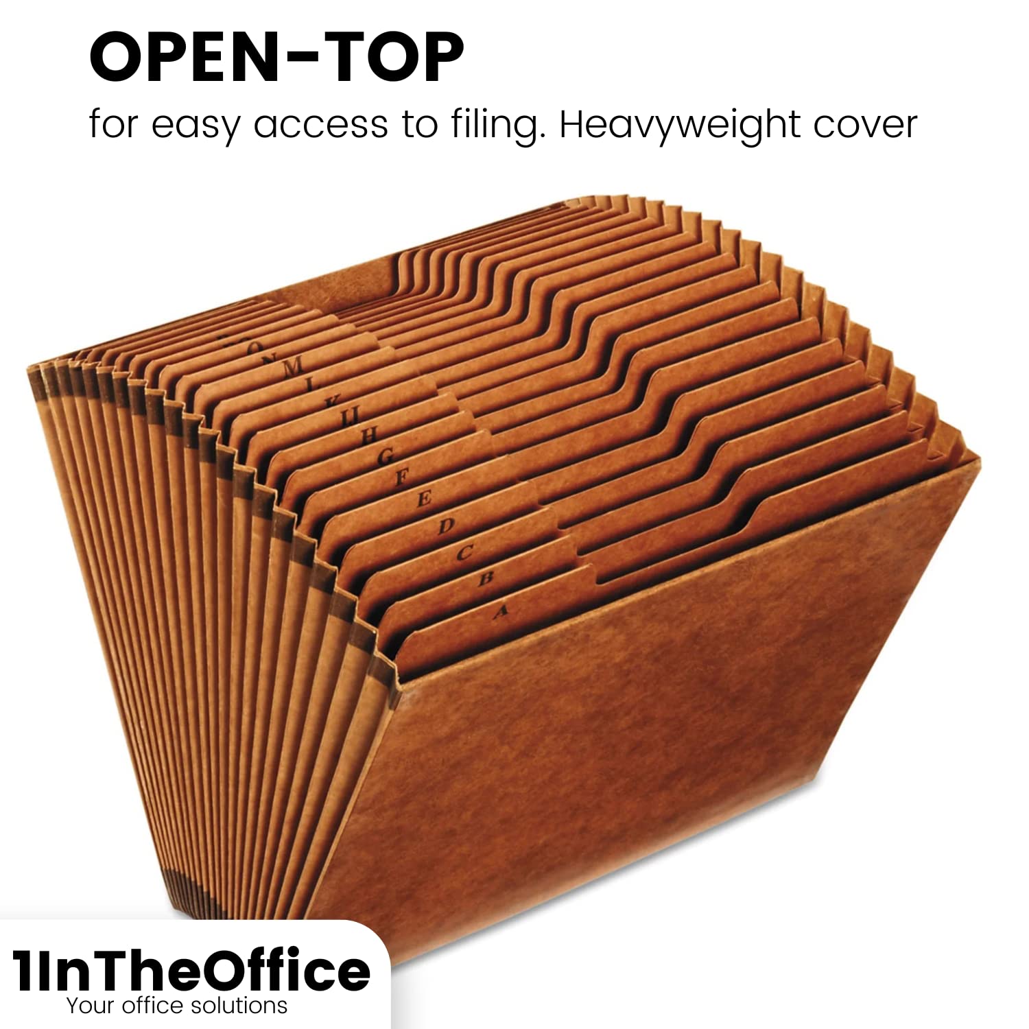 1InTheOffice Expanding File Folder A-Z, Alphabetical File Organizer, Accordion File Organizer, 21-Pocket Expanding File Folder, Letter Size